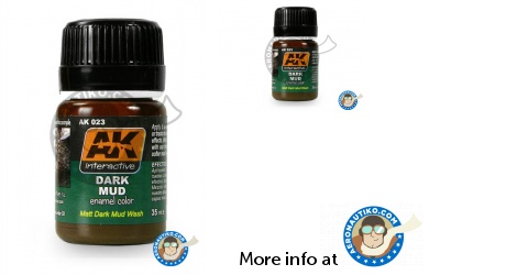 AK Interactive: AK Weathering efect product - Dark Mud - for all kits or dioramas (ref. AK-023 ...