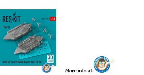 RESKIT: Detail up set 1/48 scale - BRU-55 Smart bomb Racks for F/A-18 ...