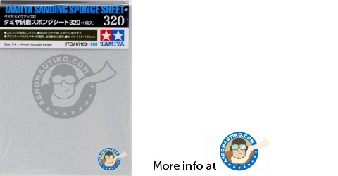 Tamiya: Sandpaper - Sanding sponge sheet 320 (ref. TAM87163) | Paints ...